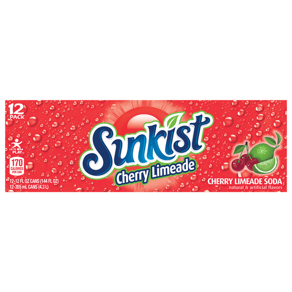 Save on Sunkist Cherry Limeade Soda - 12 pk Order Online Delivery | Giant