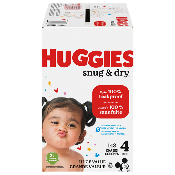 Save on Huggies Snug & Dry Size 4 Baby Diapers 22-37 lb Order Online ...