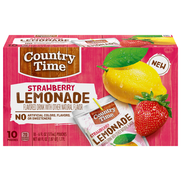 Save on Country Time Strawberry Lemonade Pouches - 10 ct Order Online ...