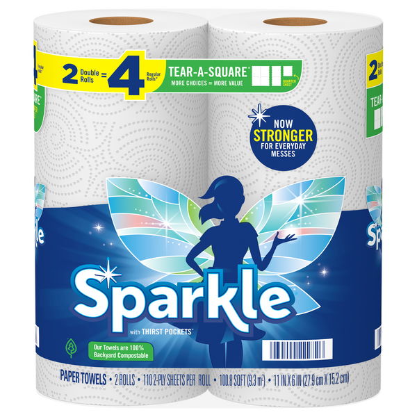 Save on Sparkle Tear-A-Square White Double Rolls 2-Ply Paper Towels ...