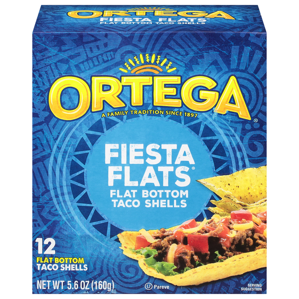Save on Ortega Fiesta Flats Flat Bottom Hard Taco Shells - 12 ct Order ...
