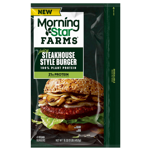Save on MorningStar Farms Plant-Based Vegan Steakhouse Style Burgers ...