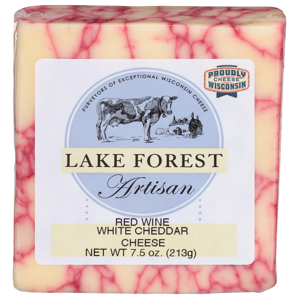Save on Lake Forest Artisan Red Wine White Cheddar Cheese Block Order ...