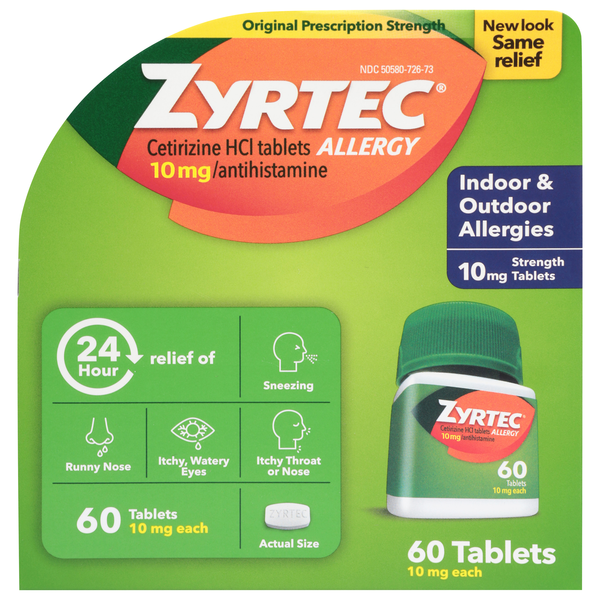 Save on Zyrtec Indoor & Outdoor Allergy Relief 24 Hour 10 mg Tablets ...