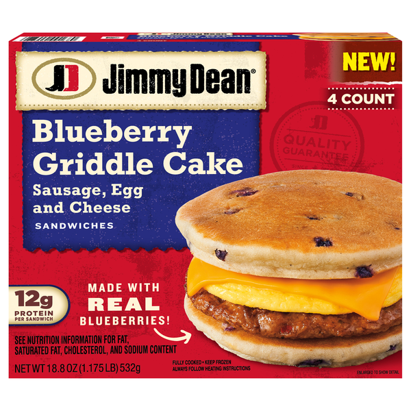 Save on Jimmy Dean Sausage Egg & Cheese Blueberry Griddle Cake ...