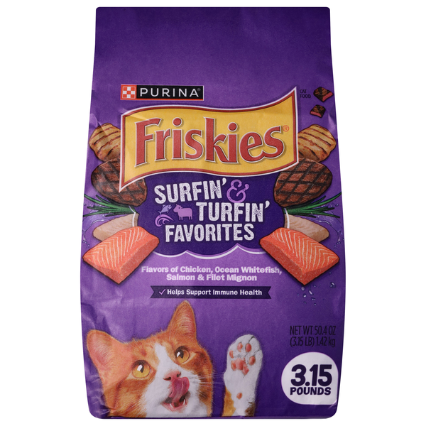 Save on Friskies Surfin' & Turfin' Favorites Chicken Whitefish Salmon ...