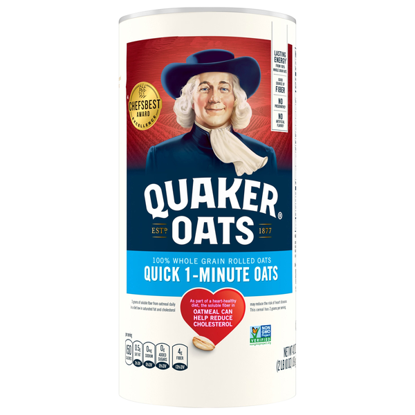 Save on Quaker 100% Whole Grain Quick 1-Minute Rolled Oats Order Online ...