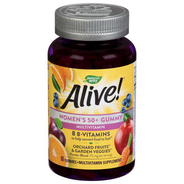 Save on Nature's Way Alive Women's 50+ Gummy Orchard Fruits & Garden ...