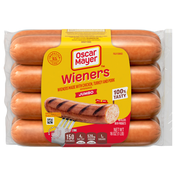 Save on Oscar Mayer Jumbo Uncured Turkey Chicken & Pork Wieners - 8 ct ...