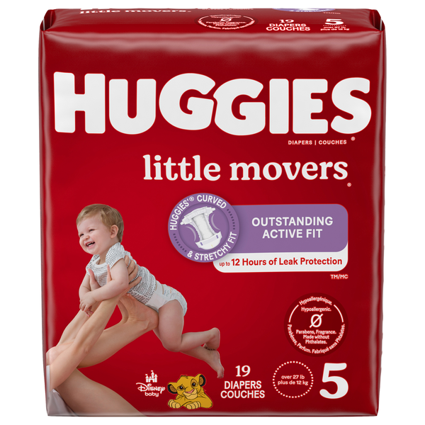 Save on Huggies Little Movers Size 5 Baby Diapers 27+ lb Order Online ...
