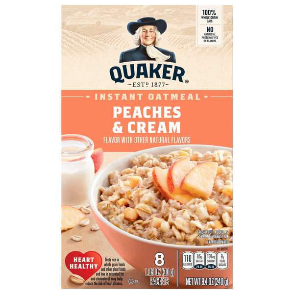 Save on Quaker Peaches & Cream Instant Oatmeal - 8 ct Order Online ...