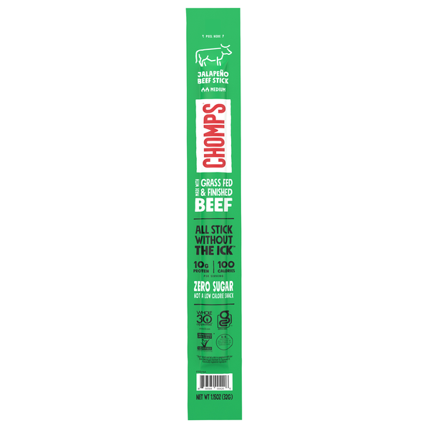 Save On Chomps Snack Sticks Grass Fed And Finished Beef Jalapeno Gluten