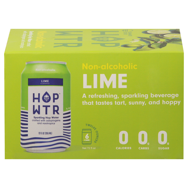Save on Hop Wtr Lime Non-Alcoholic Sparkling Hop Water - 6 pk Order ...