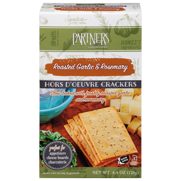 Save on Partners Roasted Garlic & Rosemary Hors D'Oeuvre Crackers Order ...