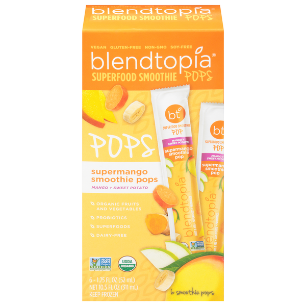 Save on Blendtopia Organic Superfood Super Mango Smoothie Pops - 6 ct ...