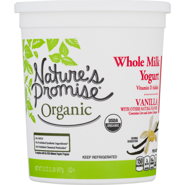 Nature'S Promise Organic Whole Milk Vanilla Yogurt | Fig App