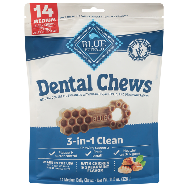 Save on Blue Buffalo 3-in-1 Clean Chicken & Spearmint Med Dental Dog ...