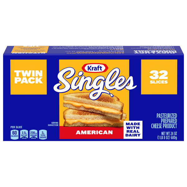 Save on Kraft Singles American Cheese Slices Twin Pack - 32 ct Order ...