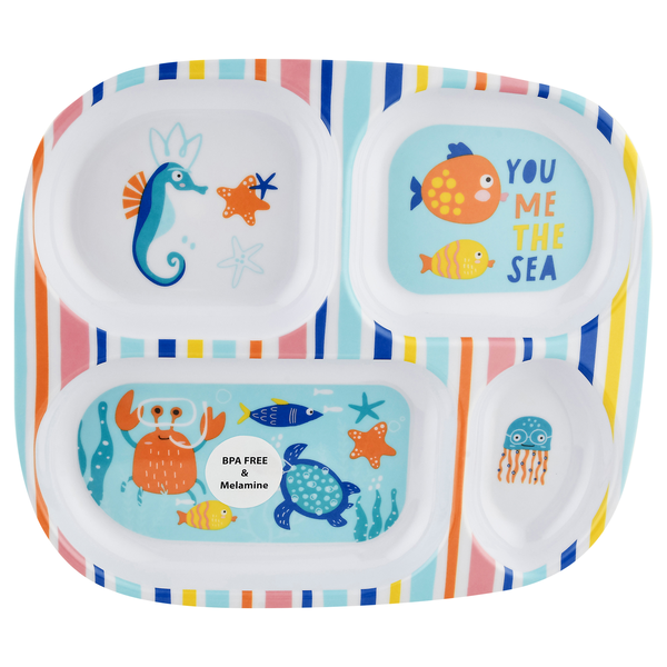 Save on Smart Living Divided Plate You Me & The Sea Striped Order Online Delivery | Stop & Shop