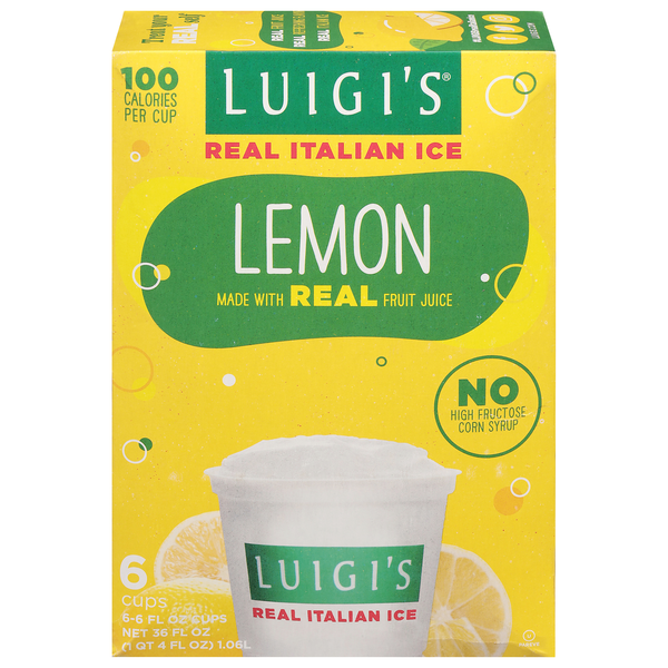Save on Luigi's Lemon Real Italian Ice - 6 ct Order Online Delivery | Giant