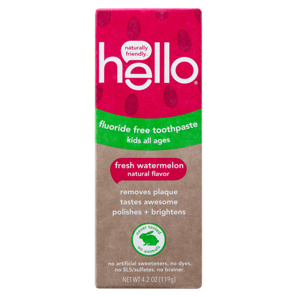 Save on hello Kids Fresh Watermelon Fluoride-Free Toothpaste Order ...