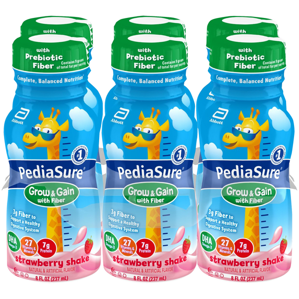 Save on PediaSure Grow & Gain with Fiber Strawberry Nutrition Shake - 6 ...