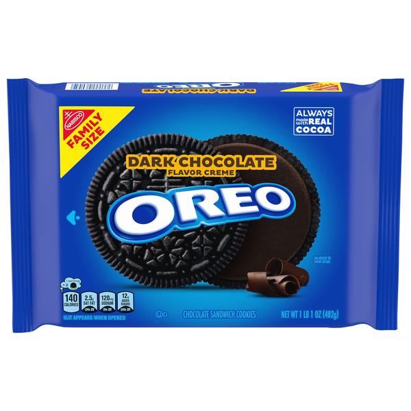 Save on OREO Dark Chocolate Creme Chocolate Sandwich Cookies Family Size Order Online Delivery ...