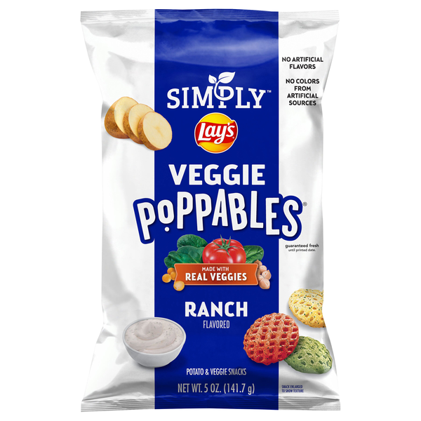 Save on Lay's Simply Ranch Veggie Poppables Potato & Veggie Snacks ...