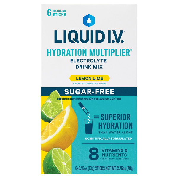 Save on Liquid I.V. Sugar Free Lemon Lime Electrolyte Drink Mix Sticks ...