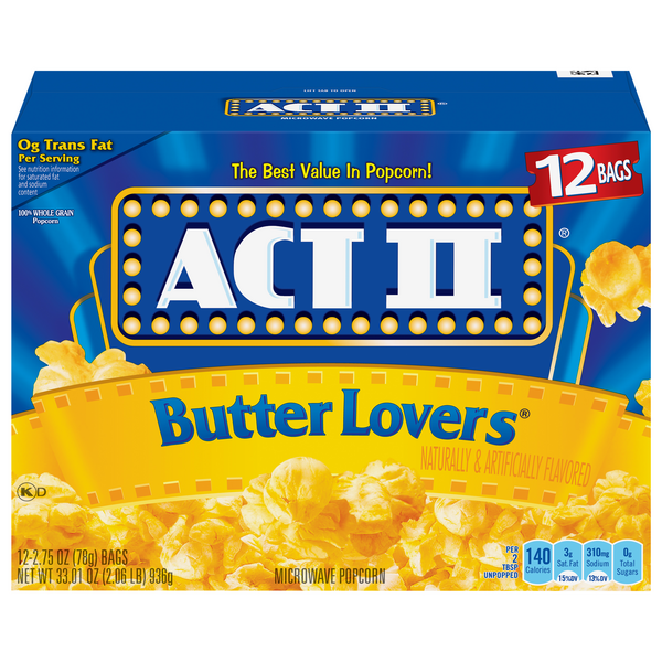 Save on Act II Butter Lovers Microwave Popcorn Order Online Delivery ... Save on Act II Butter Lovers Microwave Popcorn Order Online Delivery ...