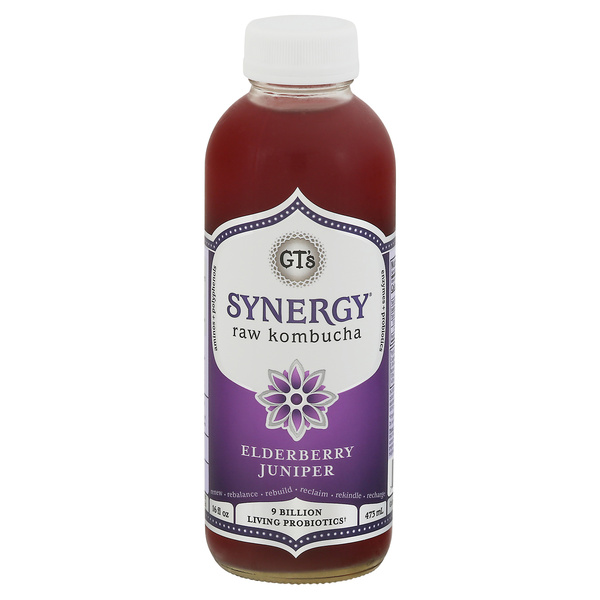 Save on GT's Synergy Elderberry Juniper Raw Kombucha Order Online ...