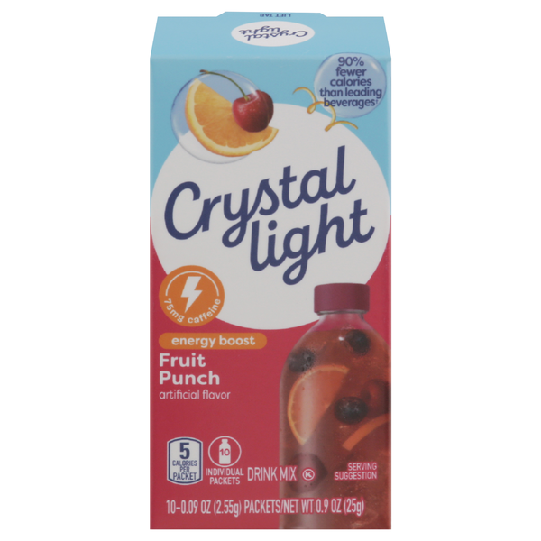 Save on Crystal Light Energy Boost Fruit Punch Drink Mix Packets - 10 ... Save on Crystal Light Energy Boost Fruit Punch Drink Mix Packets - 10 ...