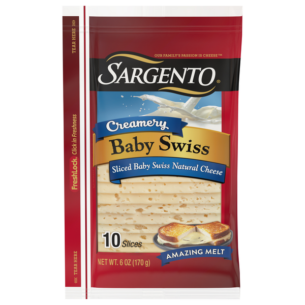 Save on Sargento Creamery Cheese Baby Swiss Sliced - 10 ct Order Online ... Save on Sargento Creamery Cheese Baby Swiss Sliced - 10 ct Order Online ...