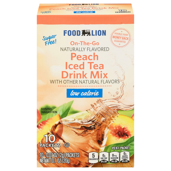 Save on Food Lion Sugar Free Peach Iced Tea Drink Mix On The Go Packets ...