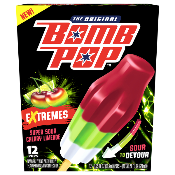 Save on Bomb Pop Extremes Super Sour Cherry Limeade Ice Pops - 12 ct ...