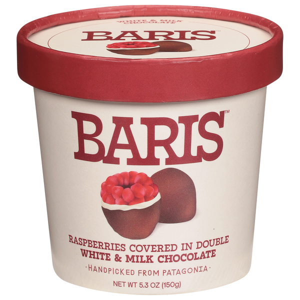 Save on Baris Raspberries Covered in Double White & Milk Chocolate ...