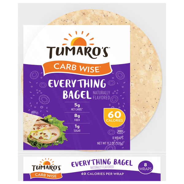 Save on Tumaro's Carb Wise Everything Bagel Wraps - 8 ct Order Online ...