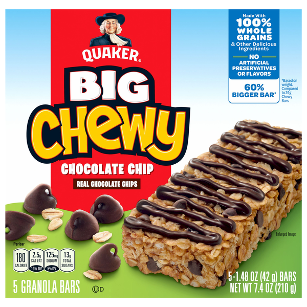 Save on Quaker Big Chewy Chocolate Chip Granola Bars - 5 ct Order ...