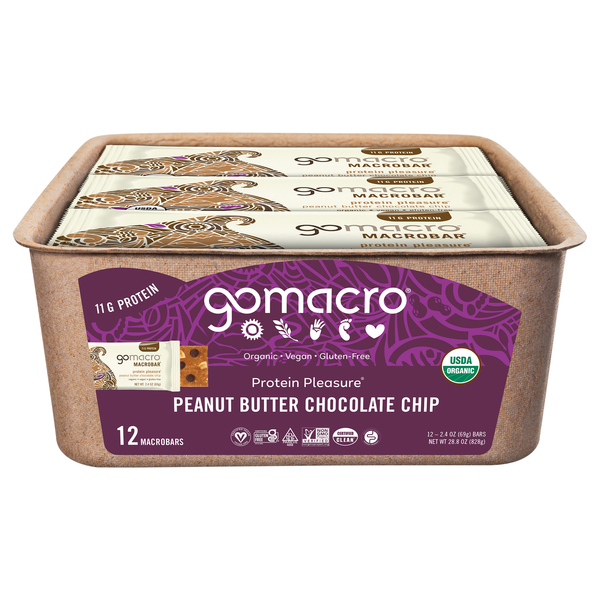 Save on GoMacro Organic Peanut Butter Choc Chip 11g Protein MacroBar ...