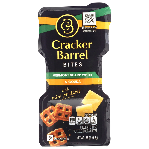 Save on Cracker Barrel Bites Vermont Sharp White & Gouda Cheese with ...