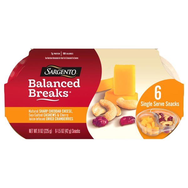 Save on Sargento Balanced Breaks Sharp Cheddar Cashews Cranberries ...