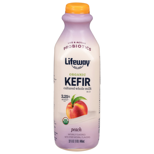 Save on Lifeway Organic Probiotic Whole Milk Peach Kefir Order Online ...