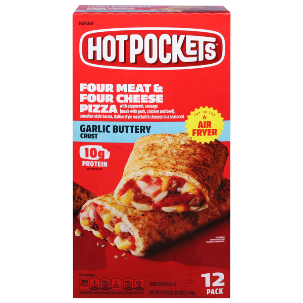 Save on HOT POCKETS 4 Meat & 4 Cheese Pizza Garlic Buttery Crust ...