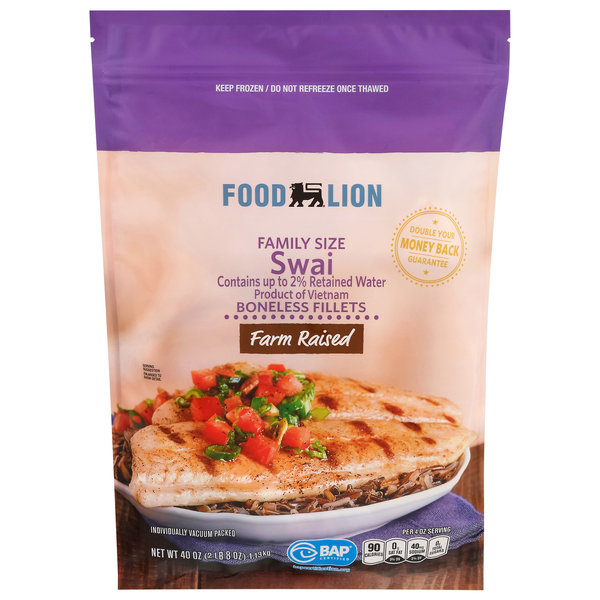 Save on Food Lion Farm Raised Boneless Swai Fillets Family Size Frozen ...