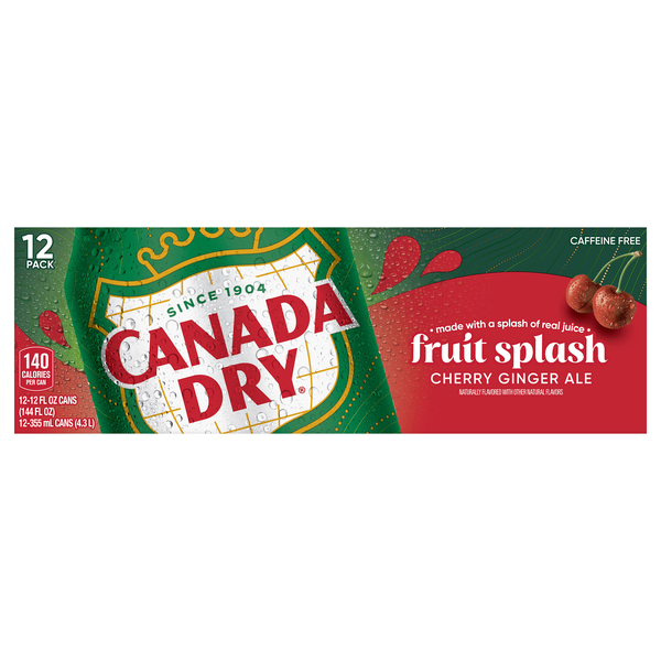 Save on Canada Dry Fruit Splash Cherry Ginger Ale Soda - 12 pk Order ...