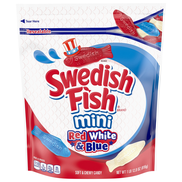 Save on Swedish Fish Mini Red White & Blue Soft & Chewy Candy Order ...