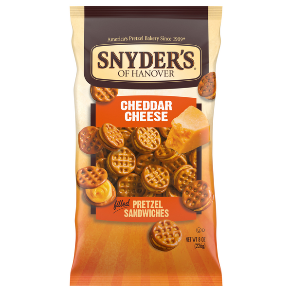 Save on Snyder's of Hanover Cheddar Cheese Filled Pretzel Sandwiches ...