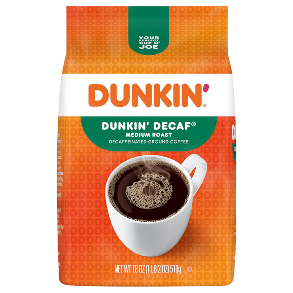 Save on Dunkin' Decaf Medium Roast Ground Coffee Order Online Delivery ...
