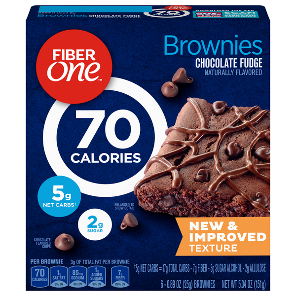 Save on Fiber One 70 Calories Brownies Chocolate Fudge - 6 ct Order ...