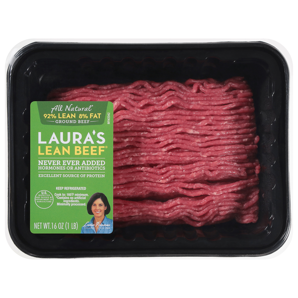 Save on Laura's All Natural 92% Lean 8% Fat Ground Beef Order Online ...
